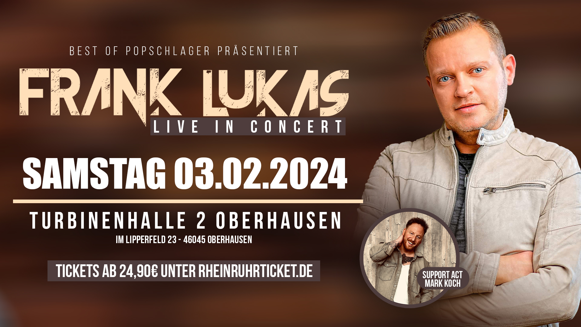 Zum dritten Mal: Frank Lukas live in Concert in der Turbinenhalle ...